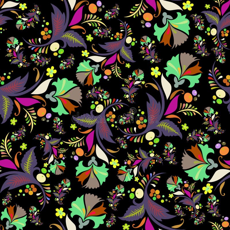 Seamless Repeating Floral Pattern Stock Vector - Illustration of ...