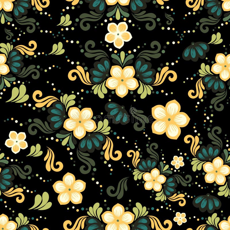 Seamless Repeating Floral Pattern Stock Vector - Illustration of ...