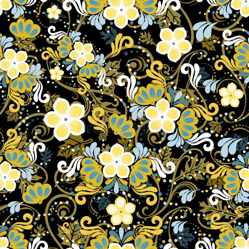 Seamless Repeating Floral Pattern Stock Vector - Illustration of style ...