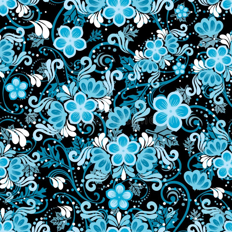 Seamless Repeating Floral Pattern Stock Vector - Illustration of ...