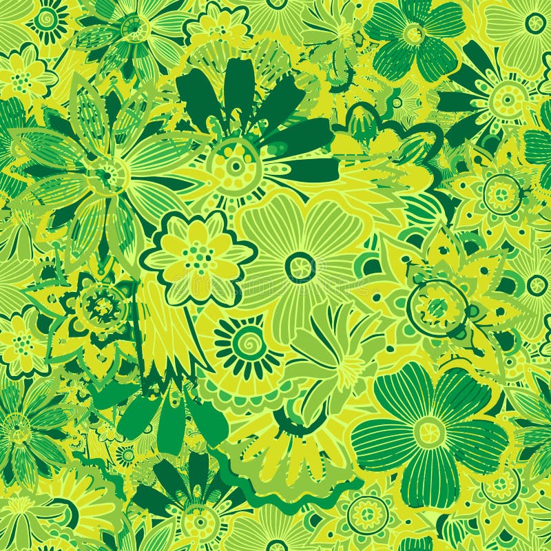 Seamless Repeating Floral Pattern Stock Vector - Illustration of summer ...