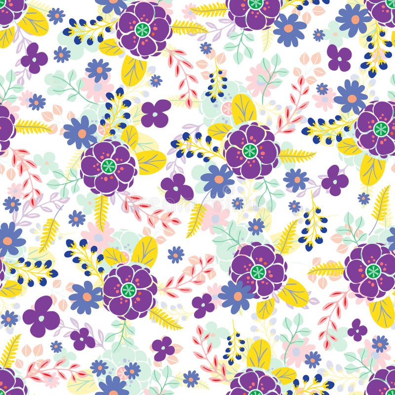 Seamless Repeating Floral Pattern Stock Vector - Illustration of decor ...