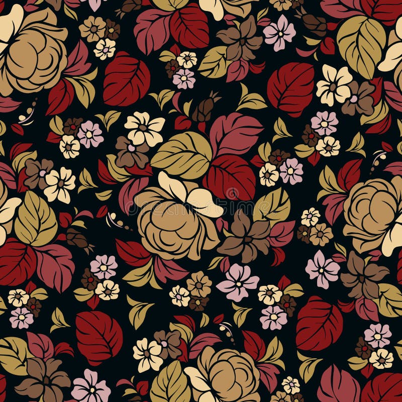Seamless Repeating Floral Pattern.Vector Stock Vector - Illustration of ...