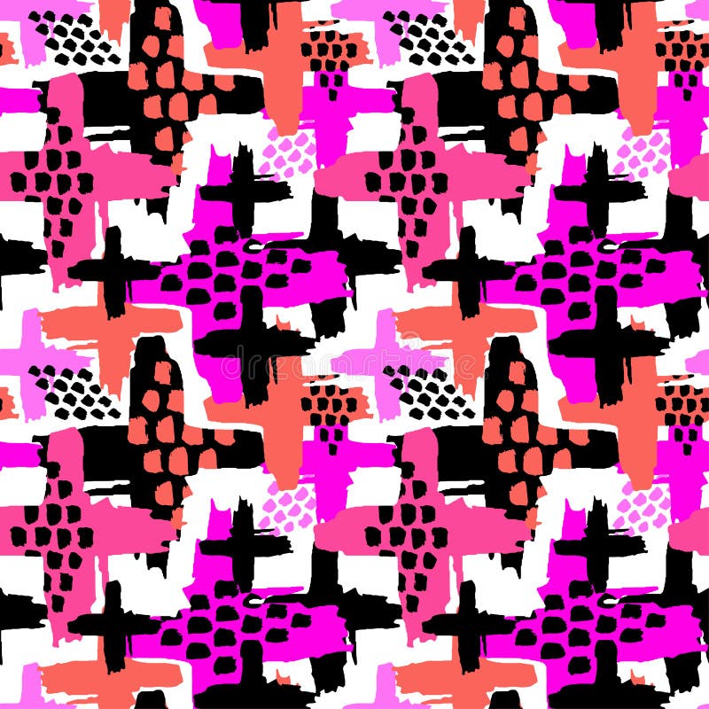 Seamless Repeating Hand Craft Expressive Ink Pattern. Stock ...