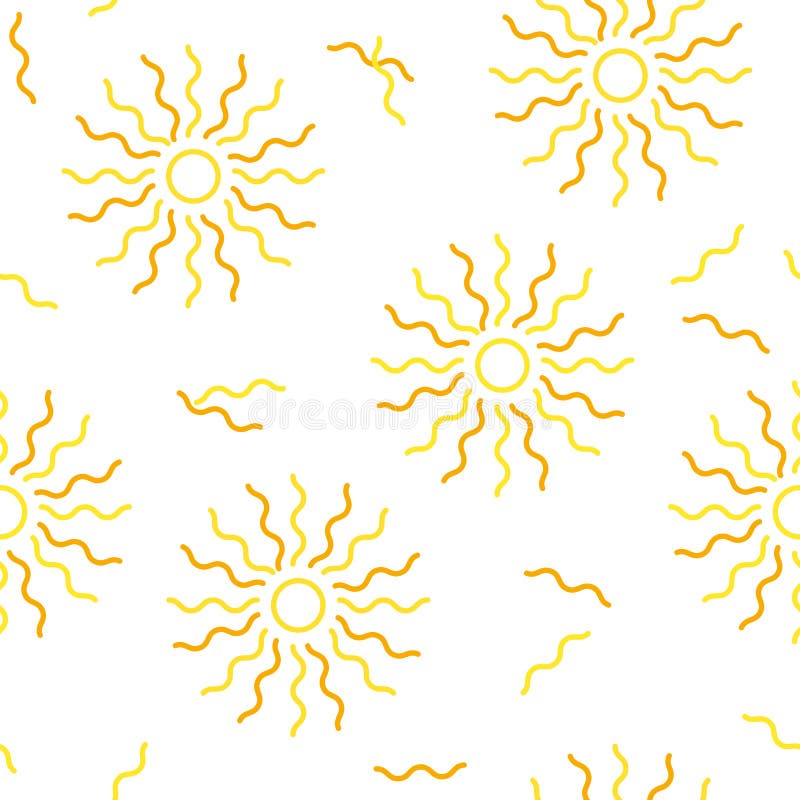 Seamless Repeating Illustration Children`s Pattern of the Sun Stock ...