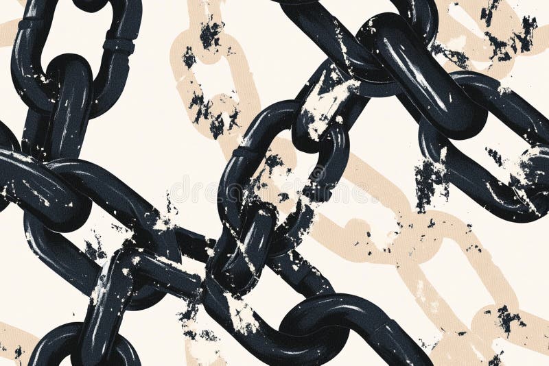 Seamless, Repeating Metal Chain Pattern Moving in All Directions Across ...