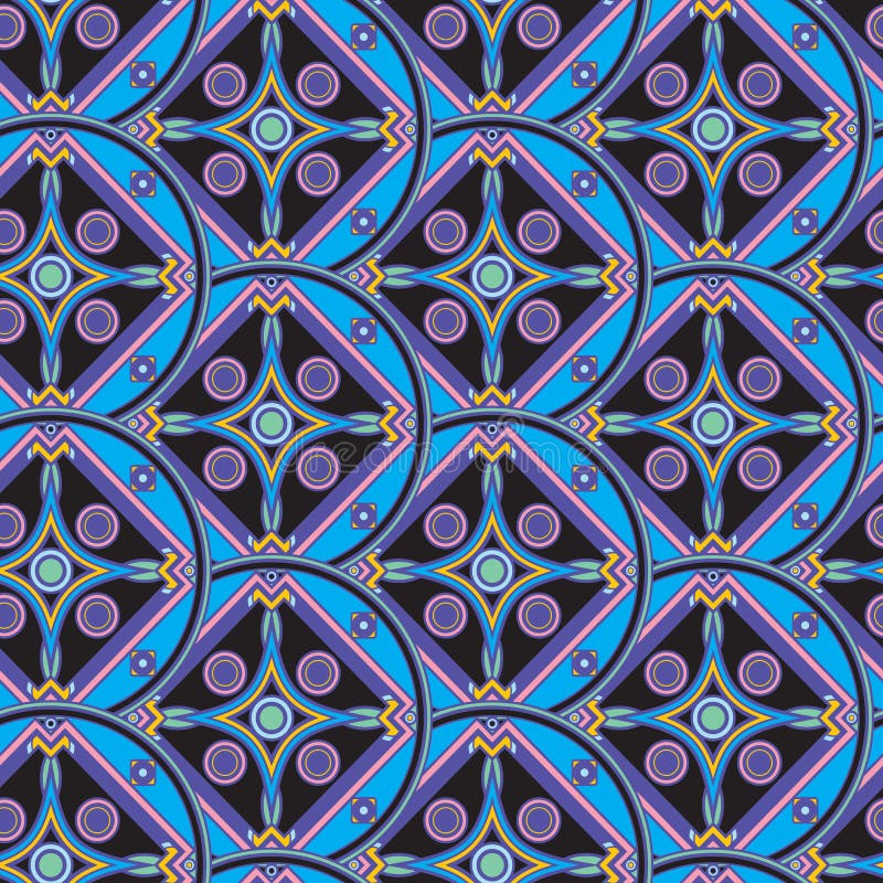 Seamless Repeating Oriental Pattern. Mandala Illustration Stock Vector - Illustration of ...