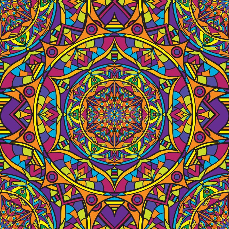 Seamless Repeating Oriental Pattern. Mandala Illustration Stock Vector ...