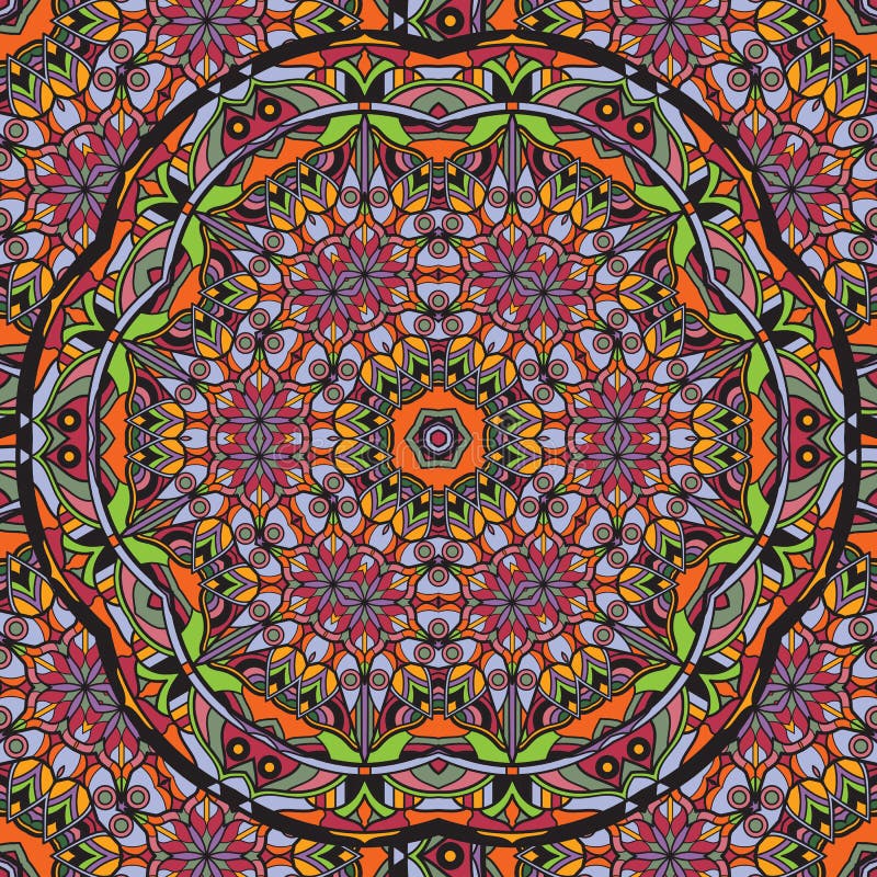 Seamless Repeating Oriental Pattern. Mandala Illustration Stock Vector - Illustration of ...