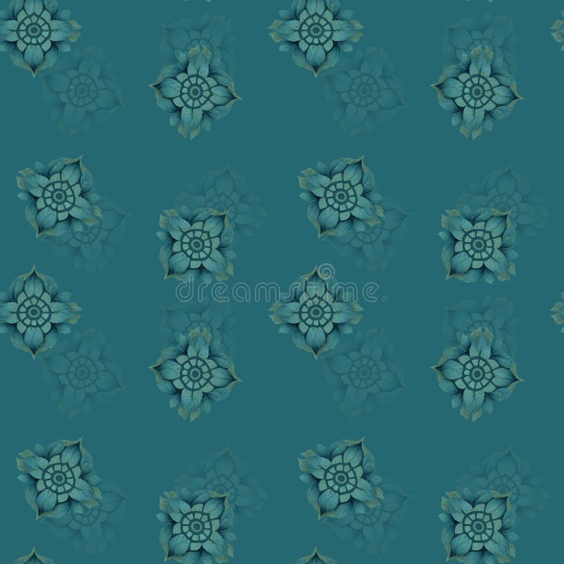 Seamless Repeating Ornamental Pattern. Vintage Retro Colors, Hand Drawn ...