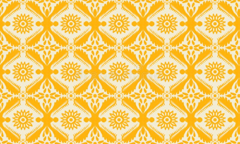 Seamless Repeating Ornate Pattern in Yellow in Vintage Victorian Style ...