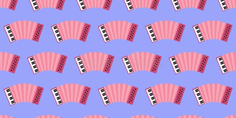 Seamless Repeating Pattern of Accordions. Vector Illustration. Stock ...