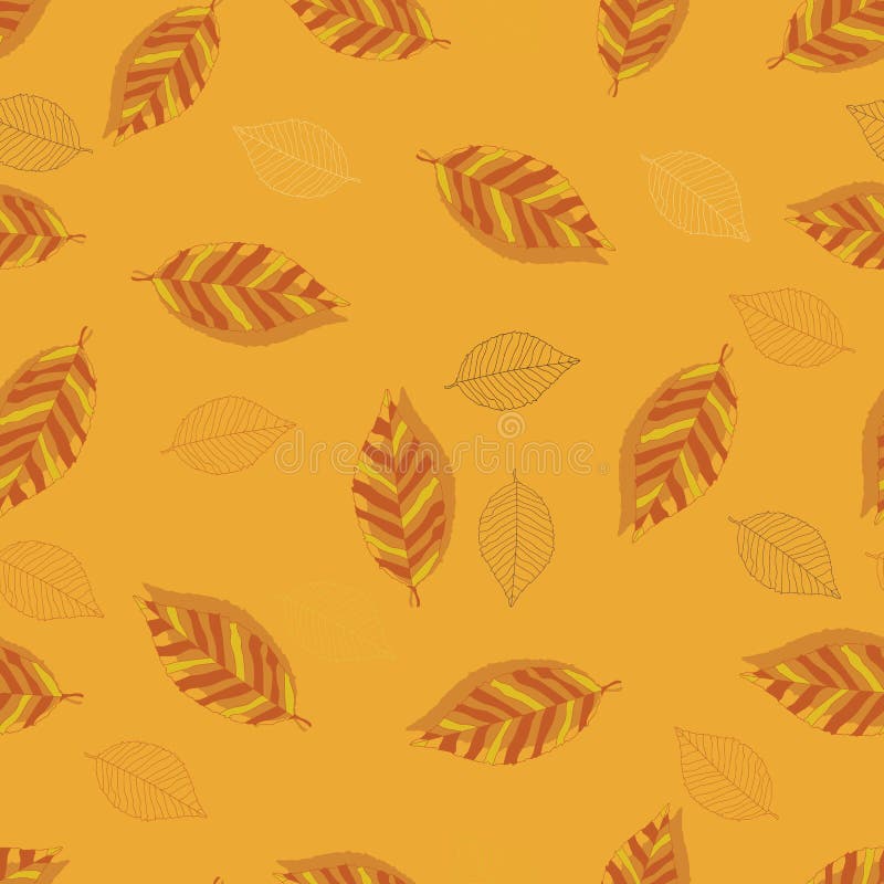 Seamless Repeating Pattern of Autumn Leaves Stock Vector - Illustration ...