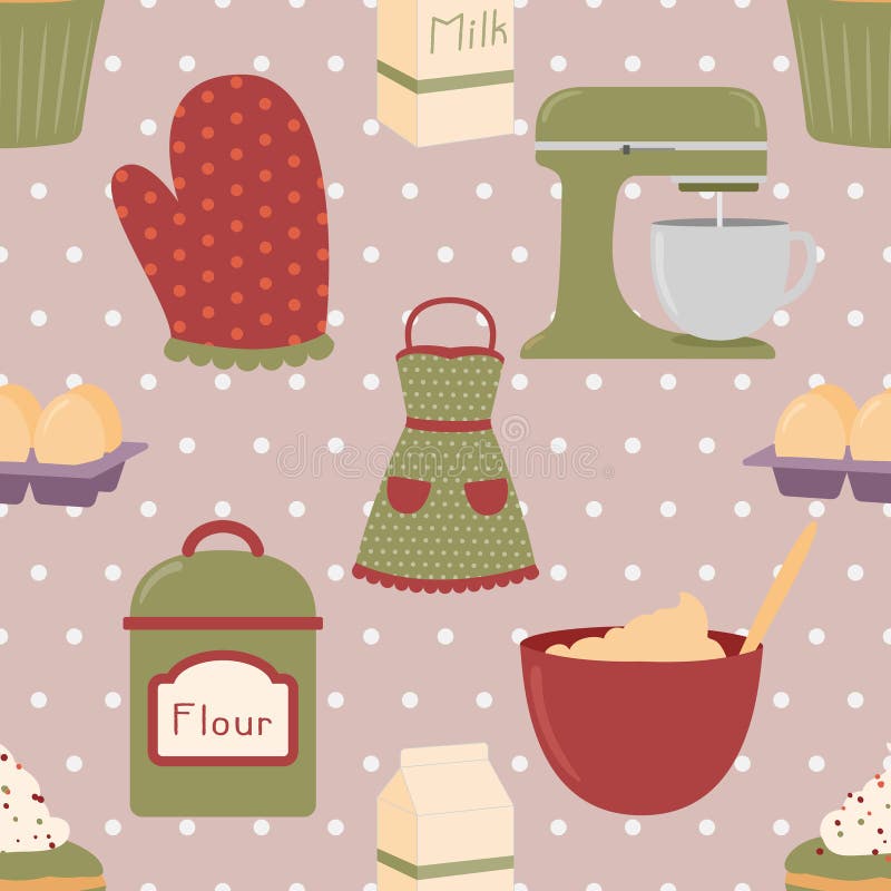 Seamless Repeating Pattern for Baking and Bakery Lovers Stock ...