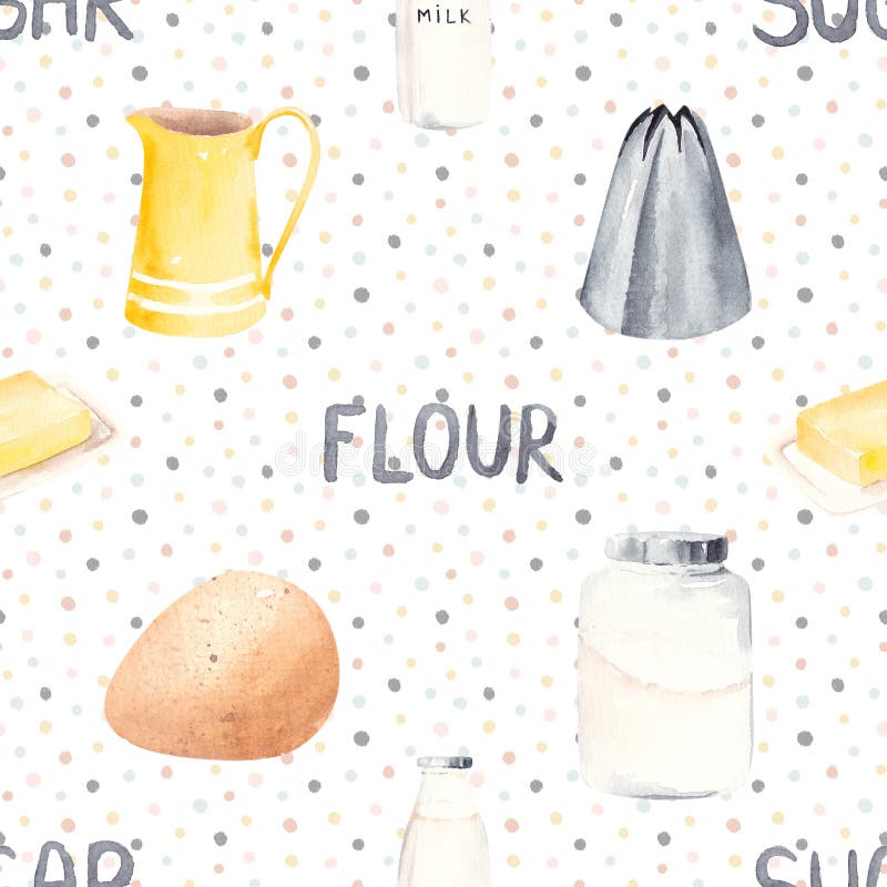 Seamless Repeating Pattern for Baking and Bakery Lovers Stock ...