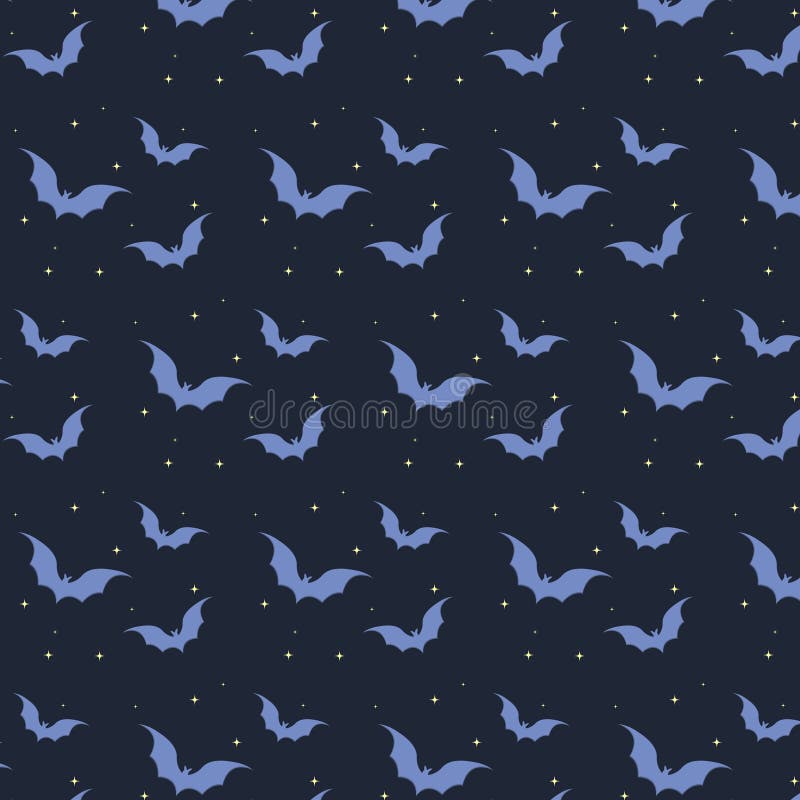 Seamless Repeating Pattern of Bats with Stars. Stock Illustration ...