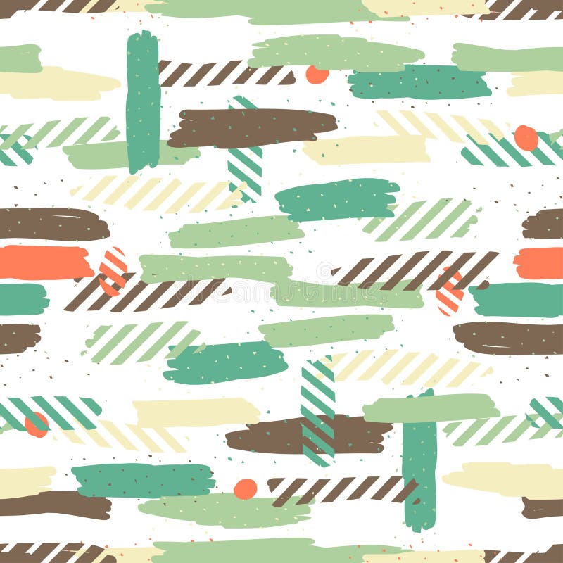 Seamless Repeating Pattern with Brush Strokes in Pastel Brown, Green ...