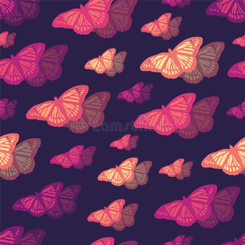 Seamless Repeating Pattern of Butterflies Stock Illustration ...