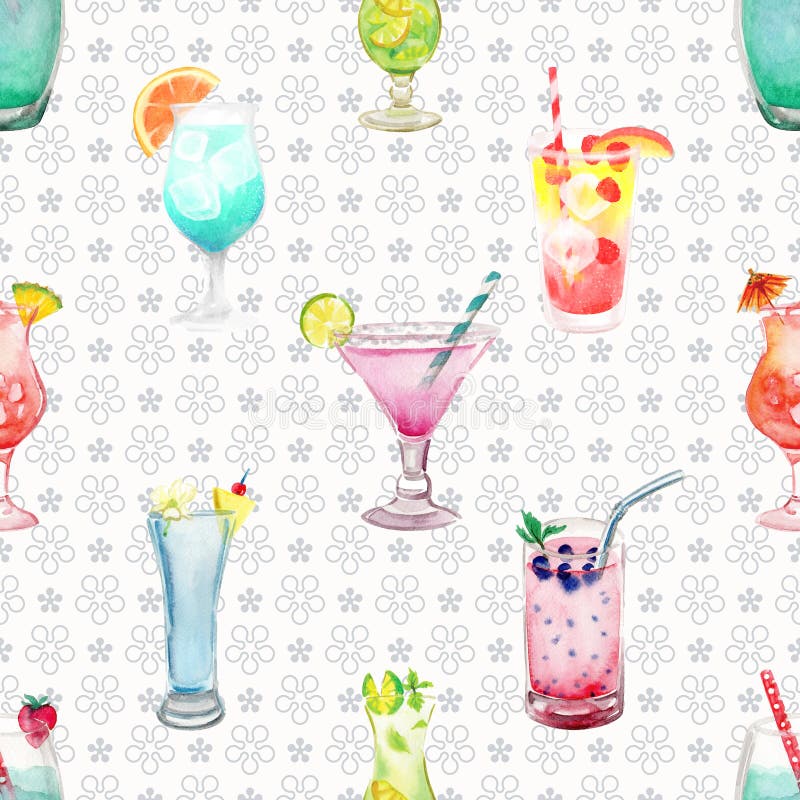 Seamless Repeating Pattern Cheers! a Festive Collection of Drinks and ...