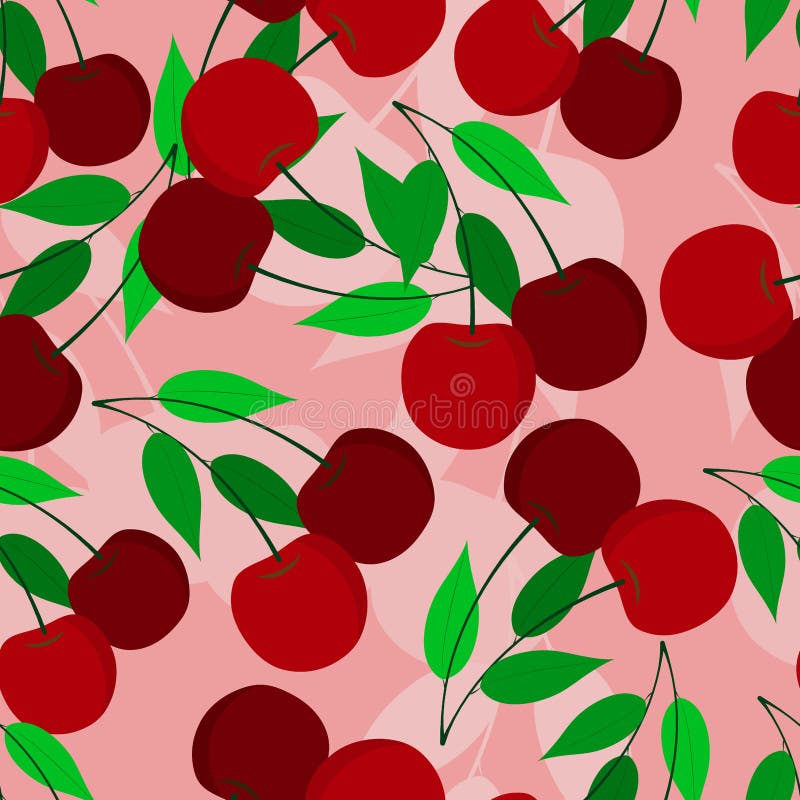 Sweet Cherry Repeating Pattern Stock Illustrations – 741 Sweet Cherry ...