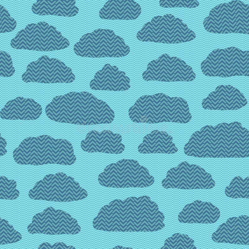 Seamless Repeating Pattern of Clouds Stock Illustration - Illustration ...