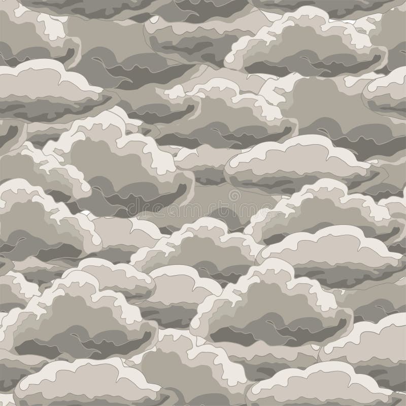 Seamless Repeating Pattern of Clouds Stock Illustration - Illustration ...