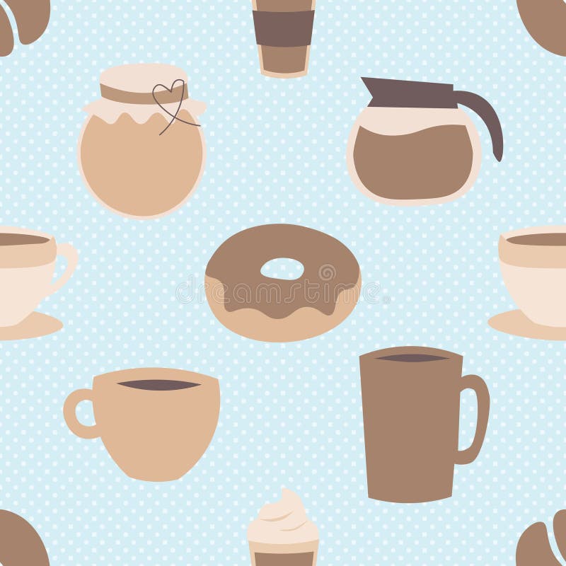 Seamless Repeating Pattern for Coffee Lovers Stock Illustration ...