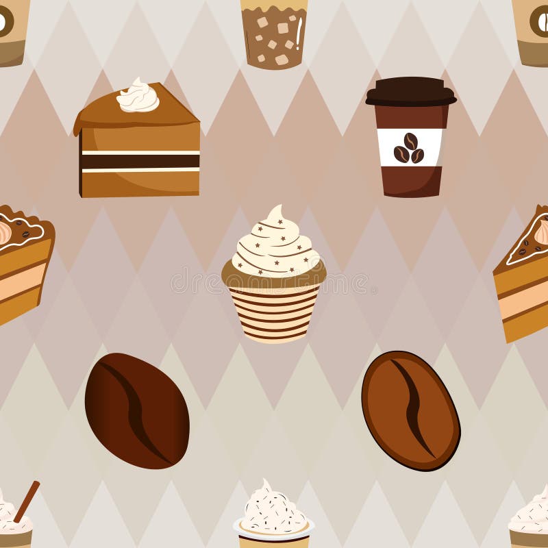 Seamless Repeating Pattern for Coffee Lovers Stock Illustration ...