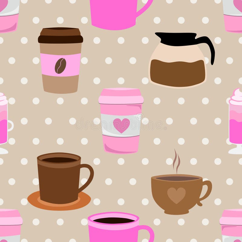 Seamless Repeating Pattern for Coffee Lovers Stock Illustration ...