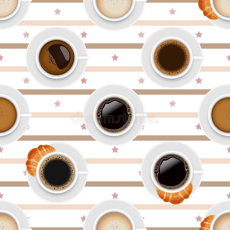 Seamless Repeating Pattern for Coffee Lovers Stock Illustration ...