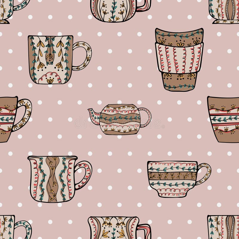 Seamless Repeating Pattern for Coffee Lovers Stock Illustration ...