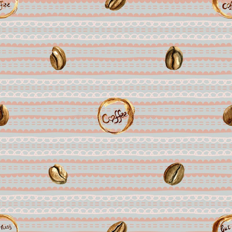 Seamless Repeating Pattern for Coffee Lovers Stock Illustration ...