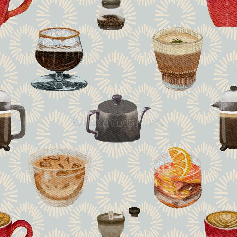 Seamless Repeating Pattern for Coffee Lovers Stock Photo - Image of ...