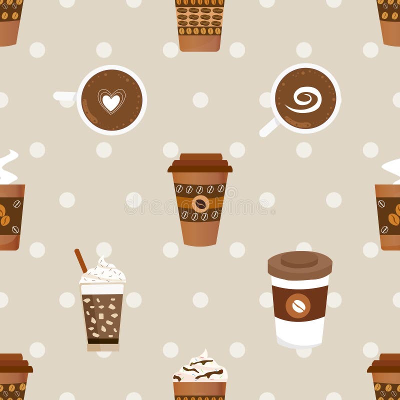 Seamless Repeating Pattern for Coffee Lovers Stock Illustration ...