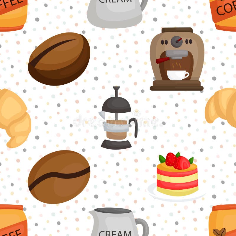 Seamless Repeating Pattern for Coffee Lovers Stock Illustration ...