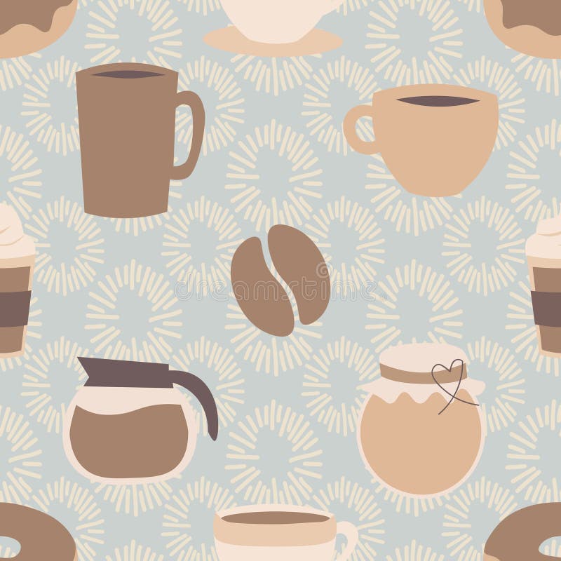 Seamless Repeating Pattern for Coffee Lovers Stock Illustration ...