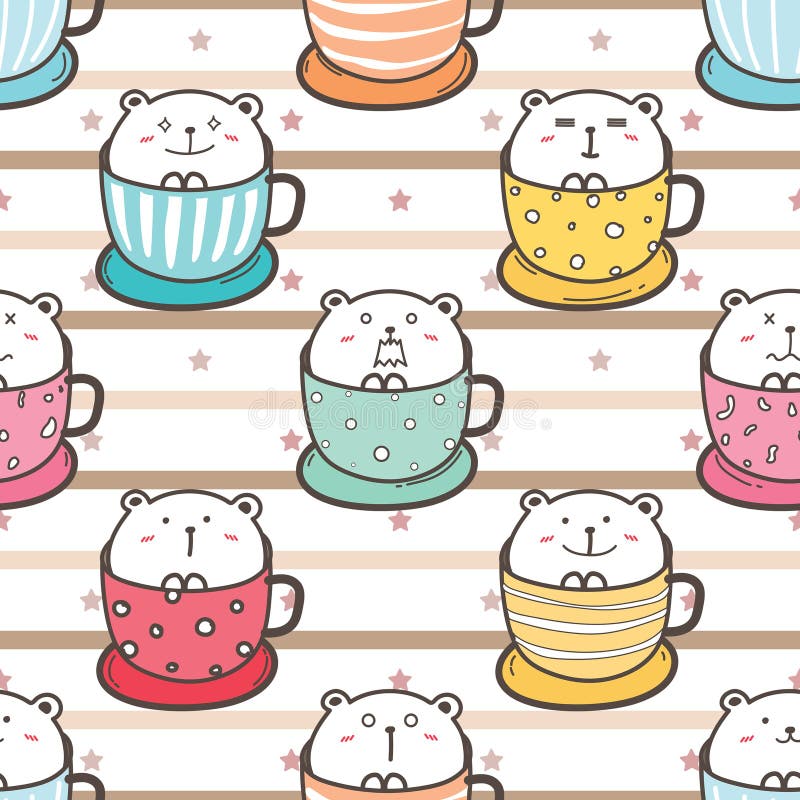 Seamless Repeating Pattern for Coffee Lovers Stock Illustration ...
