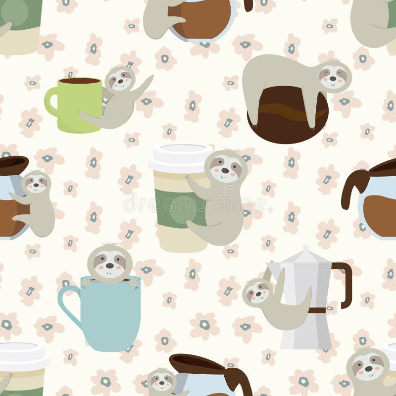Seamless Repeating Pattern for Coffee Lovers Stock Illustration ...