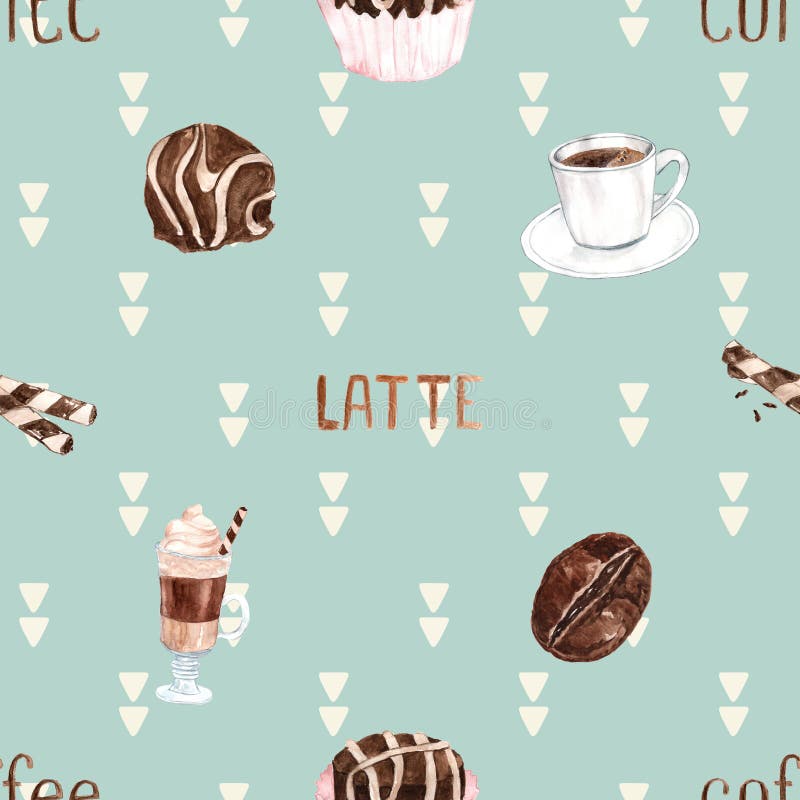 Seamless Repeating Pattern for Coffee Lovers Stock Illustration ...