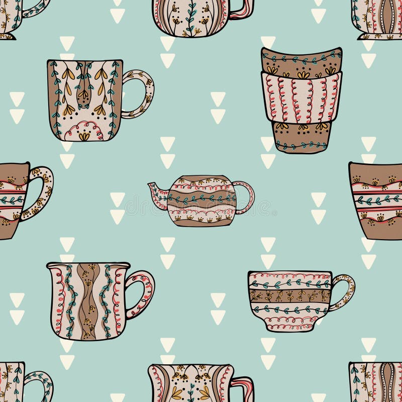 Seamless Repeating Pattern for Coffee Lovers Stock Illustration ...