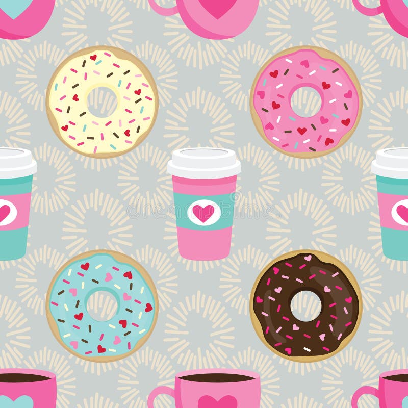 Seamless Repeating Pattern for Coffee Lovers Stock Illustration ...