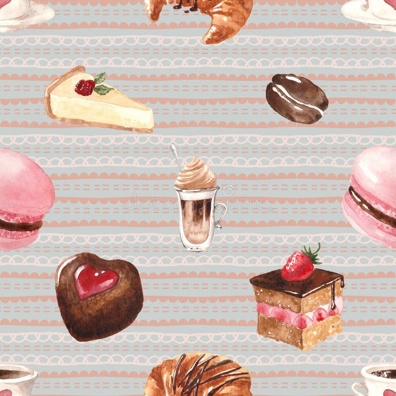 Seamless Repeating Pattern for Coffee Lovers Stock Illustration ...