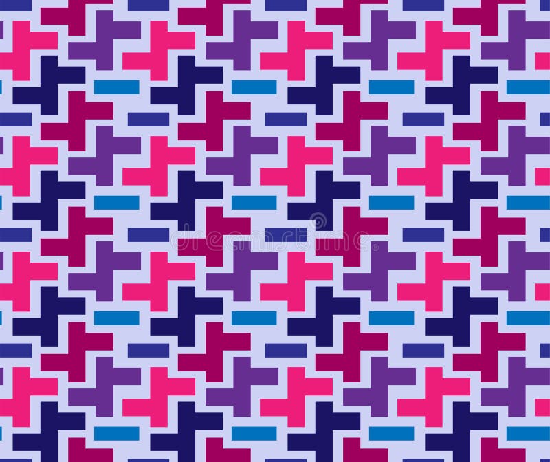 Seamless Repeating Pattern of Colored Abstract Crosses Stock Vector ...