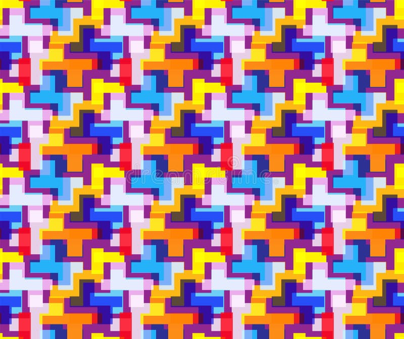 Seamless Repeating Pattern of Colored Abstract Crosses Stock Vector ...