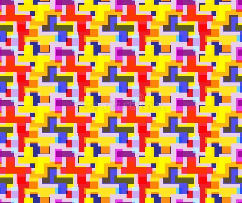 Seamless Repeating Pattern of Colored Abstract Crosses Stock Vector ...