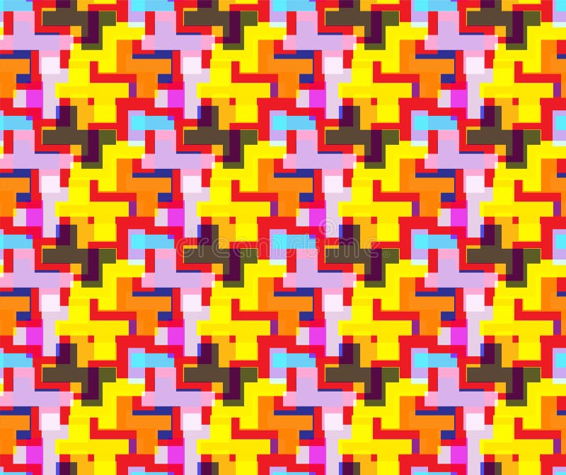 Seamless Repeating Pattern Of Colored Abstract Crosses Stock Vector ...