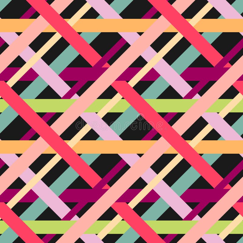 Seamless Repeating Pattern of Colored Thick Lines Stock Vector ...