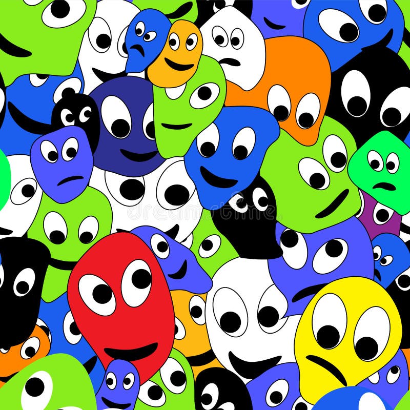 Repeating faces of clouds stock illustration. Illustration of mask ...