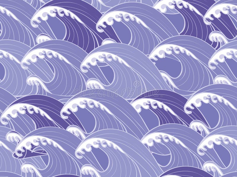 Seamless Repeating Pattern Consisting of Abstract Sea Waves Stock ...