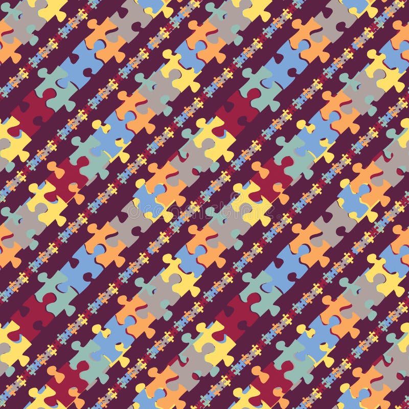 Seamless Repeating Pattern Consisting of Puzzles Stock Vector ...